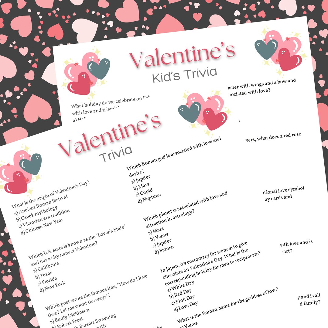 Valentines Trivia Game | Adult Trivia Game | Kids Trivia Game ...