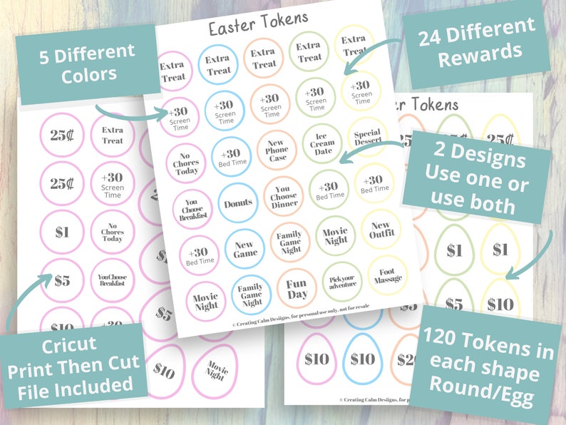 Printable Easter Egg Tokens - Etsy