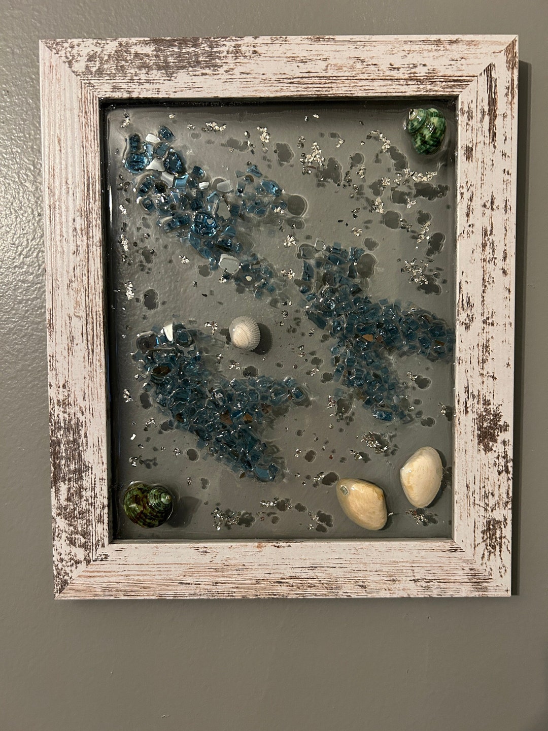 Blue Mermaid Tails, Crush Glass Mermaid Tails, Frame Mermaid Tails With ...