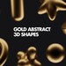 Gold Abstract 3d Shapes, Gold PNG Elements, Web Design, Shiny Metallic ...