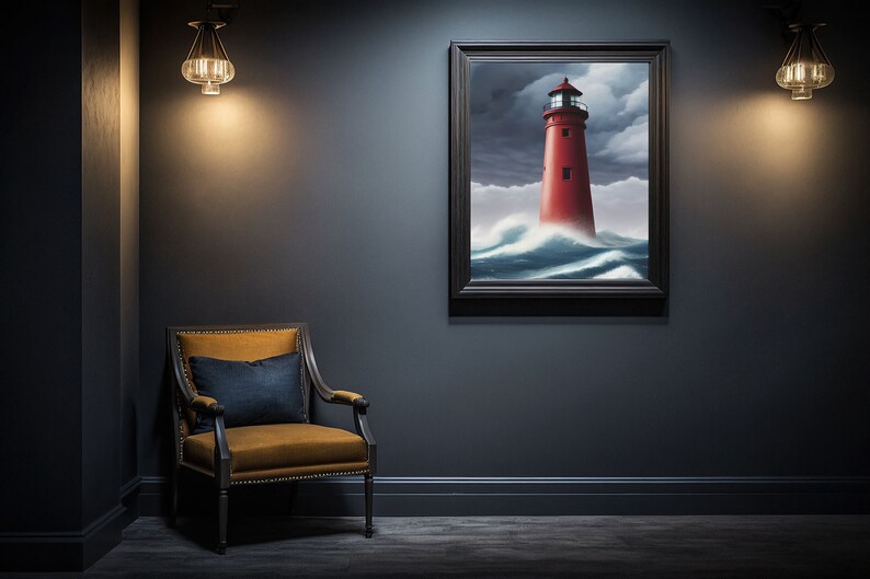 Lighthouse Painting Digital Print Vintage Lighthouses - Etsy