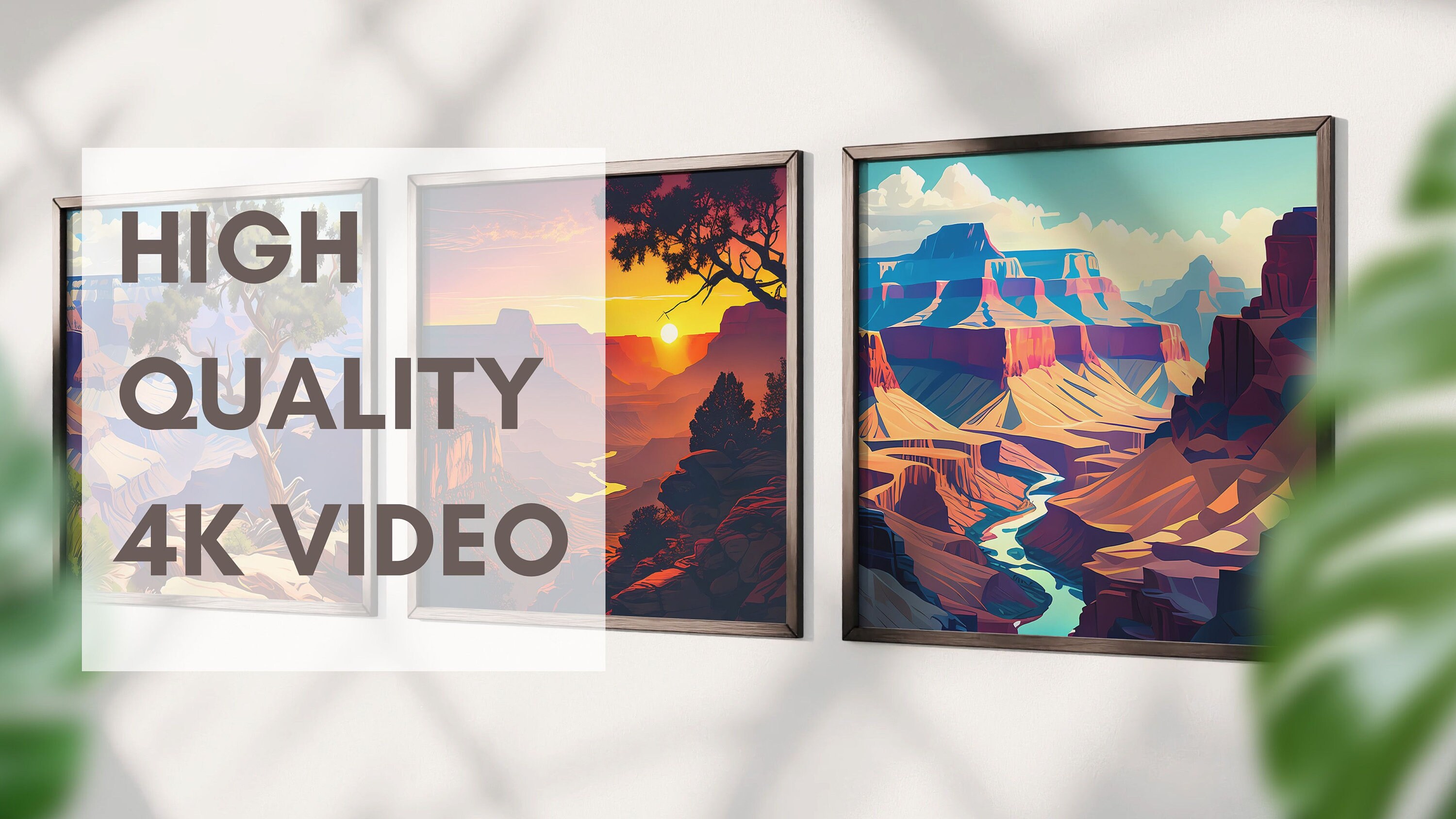Video Mockup Square Frames, 3 Square Frames PSD, Gallery Frame Mockup ...