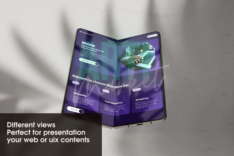 Samsung Fold 5 Mockup, Device Mockups, Display Mockup, Galaxy Mockup ...