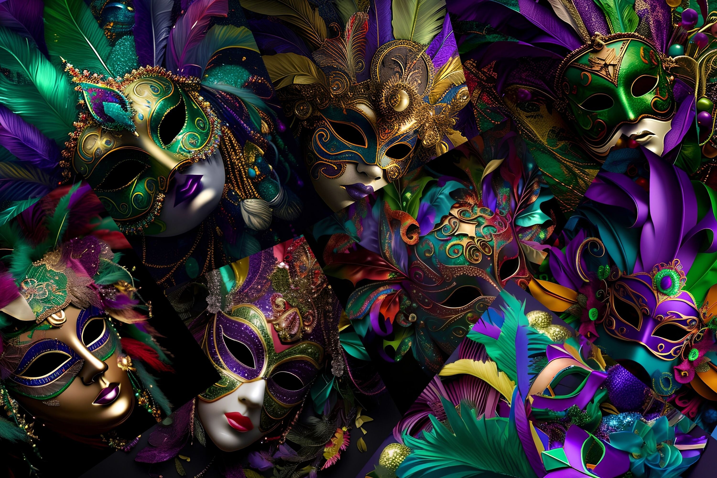 Mardi Gras Mask Instant Download Printable, Digital Papers, Printable ...