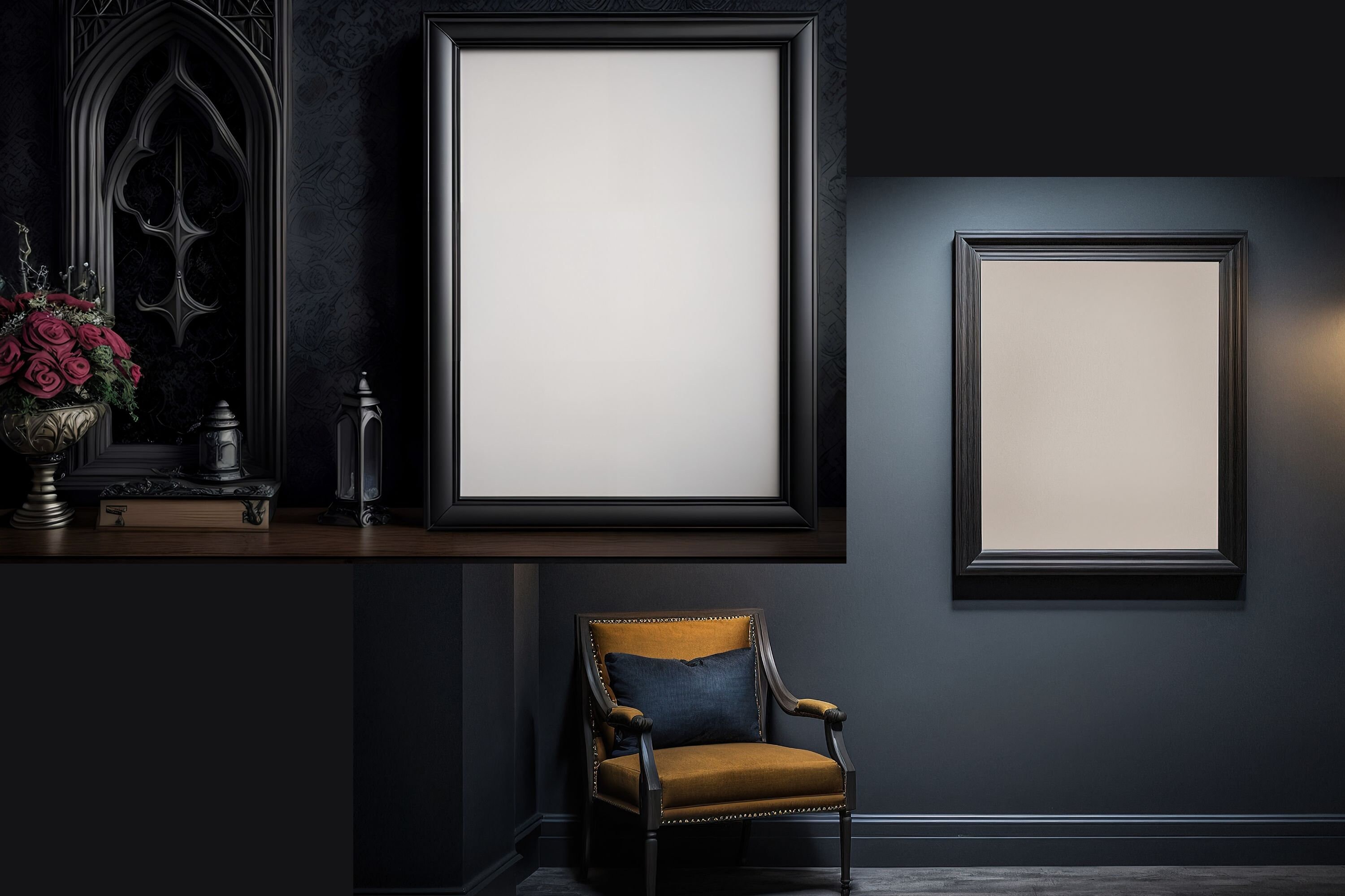 Gothic Frame Psd Mockup Pack, Digital Frame, Wall Art Mockup, Gothic ...