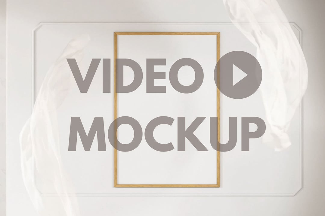 Animated PSD Mockup, Video Frame Mockup, Minimal Thin Wood Frame, Wood ...