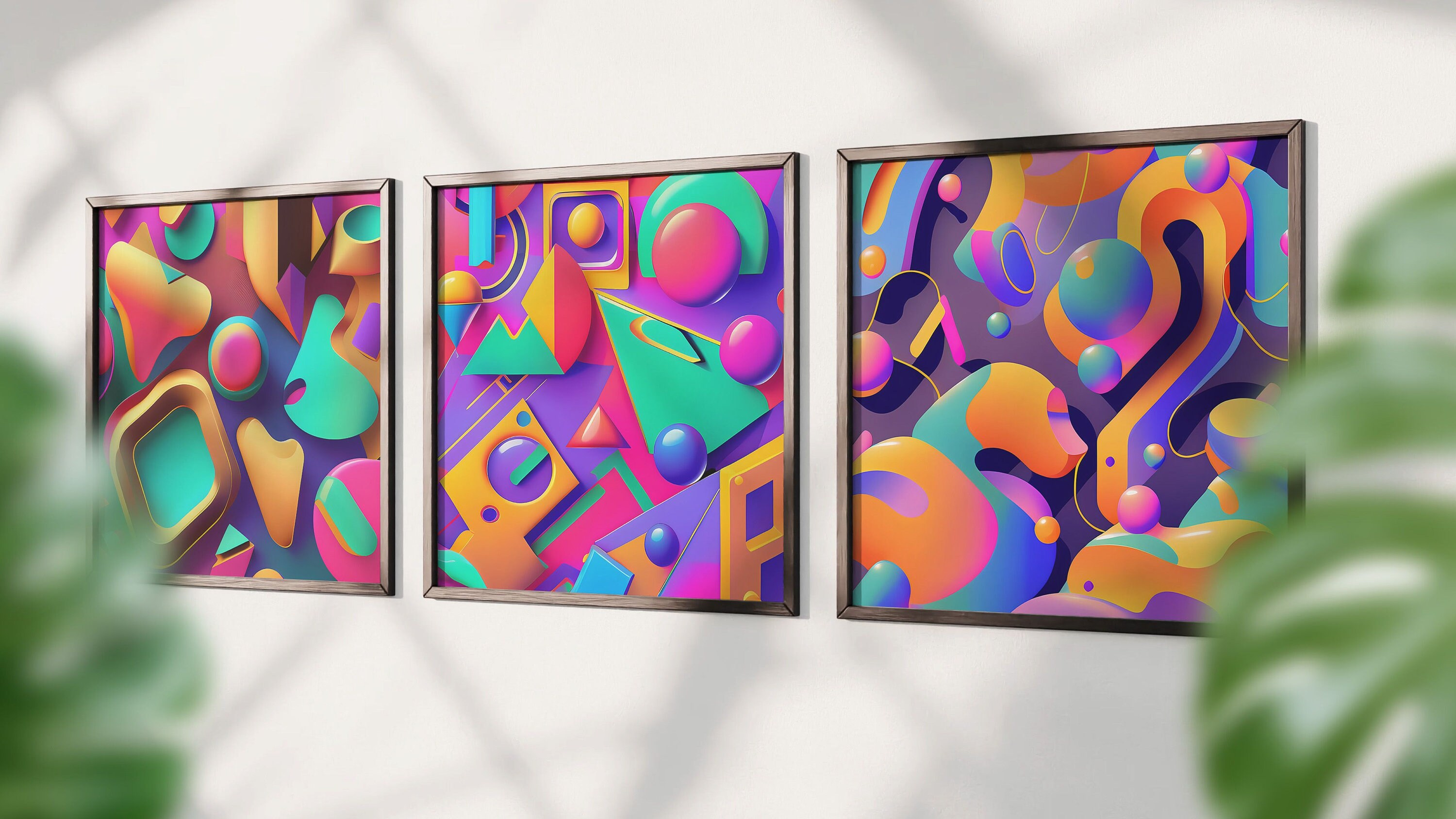 Video Mockup Square Frames, 3 Square Frames PSD, Gallery Frame Mockup ...