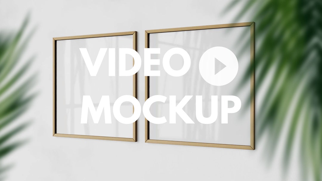 Video Mockup Square Frames, 2 Square Frames Mockup, Gallery Frame ...