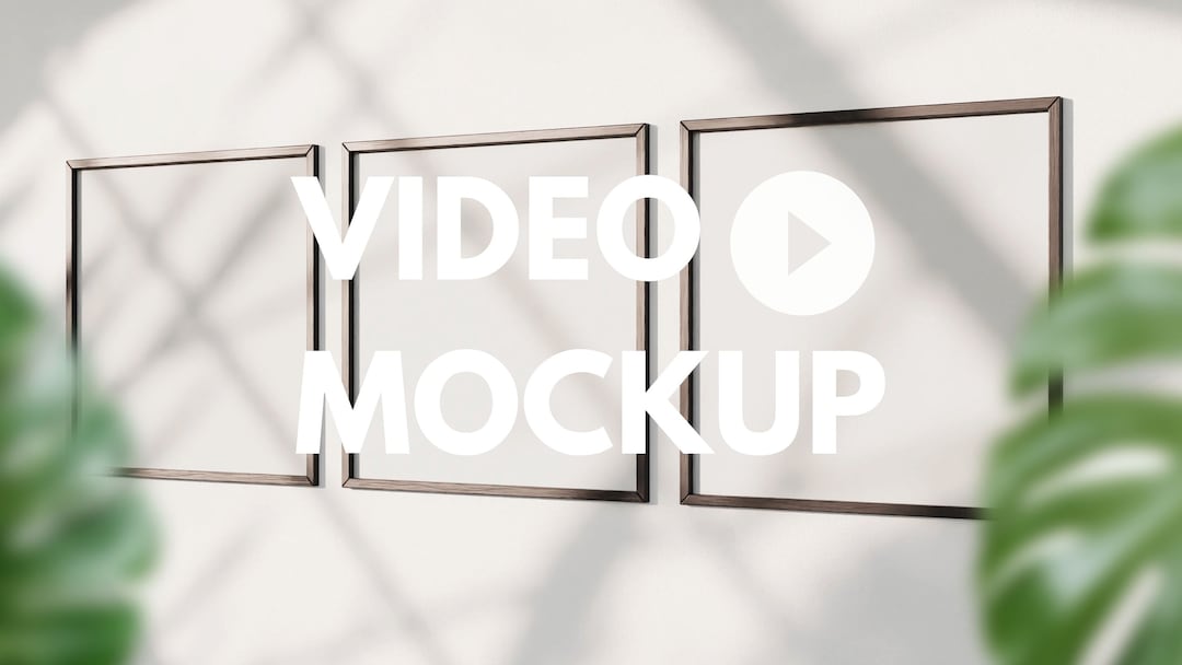 Video Mockup Square Frames, 3 Square Frames PSD, Gallery Frame Mockup ...