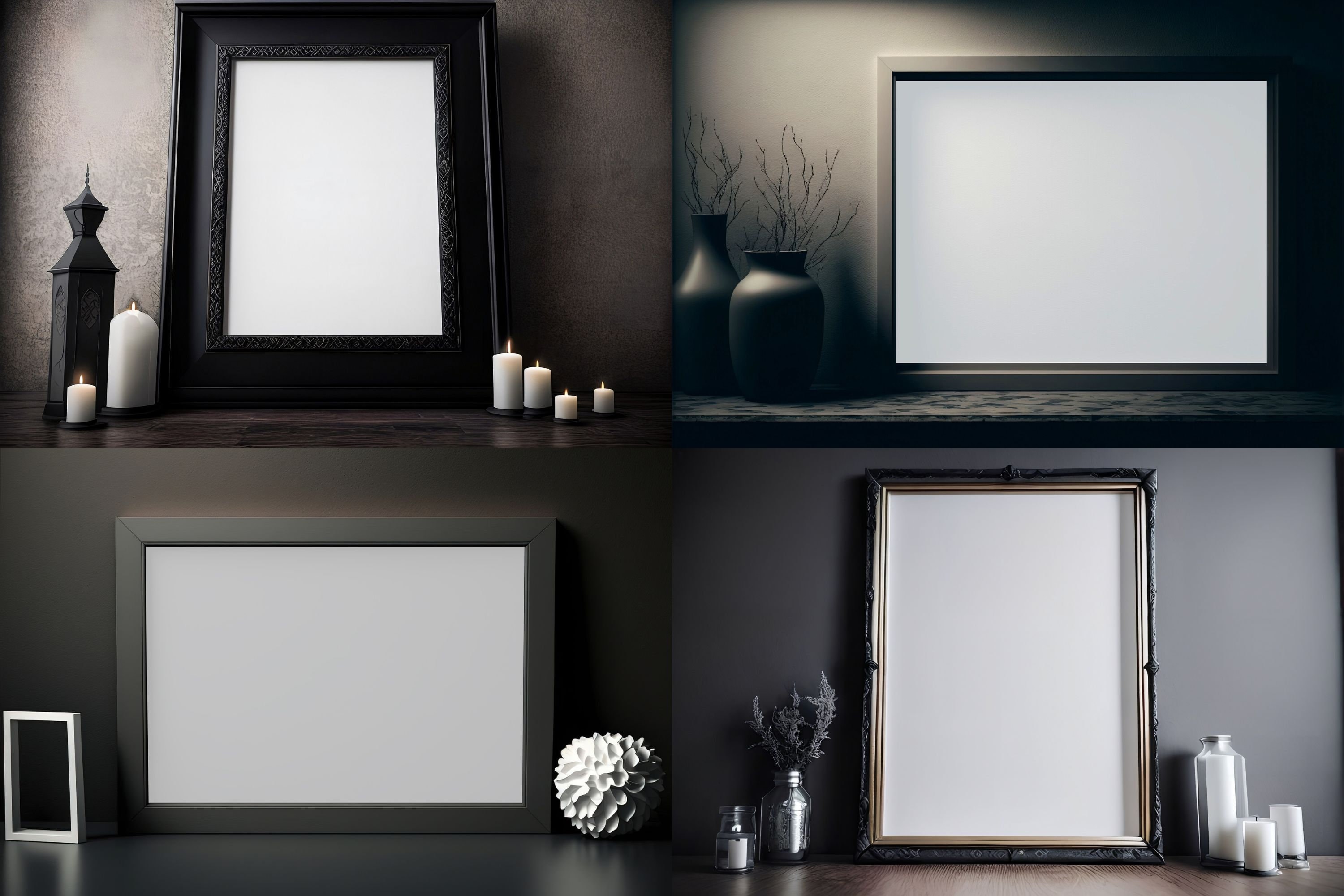 Gothic Frame Psd Mockup Pack, Digital Frame, Wall Art Mockup, Gothic ...