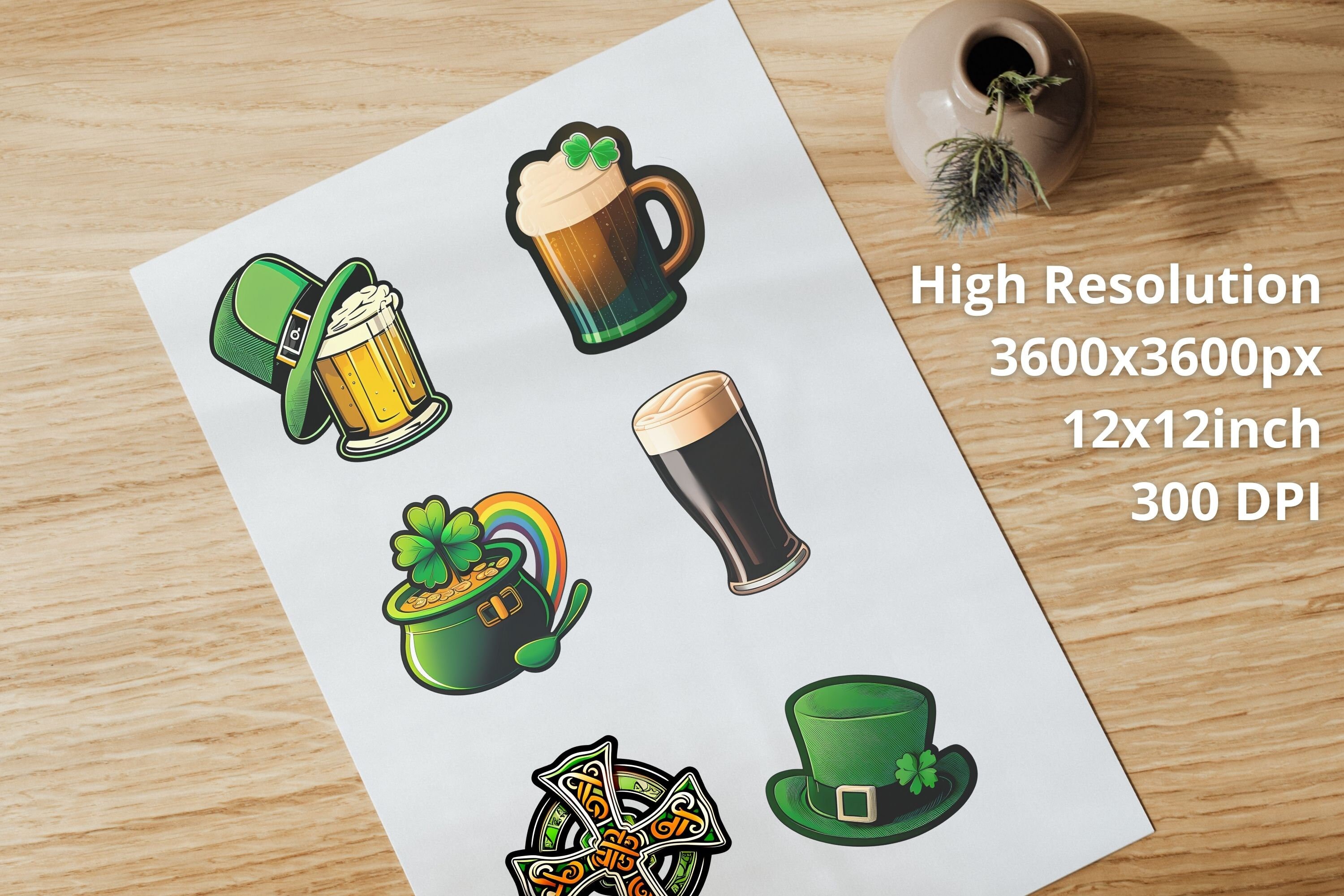 St. Patrick's Day Digital Sticker Pack in Cartoon Style, Printable ...
