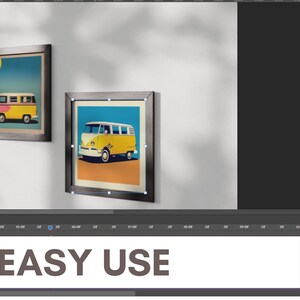 Video Mockup Frame, Animated Square Frames , Gallery Frame PSD Mockup ...