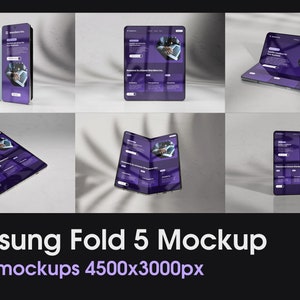 Samsung Fold 5 Mockup, Device Mockups, Display Mockup, Galaxy Mockup ...