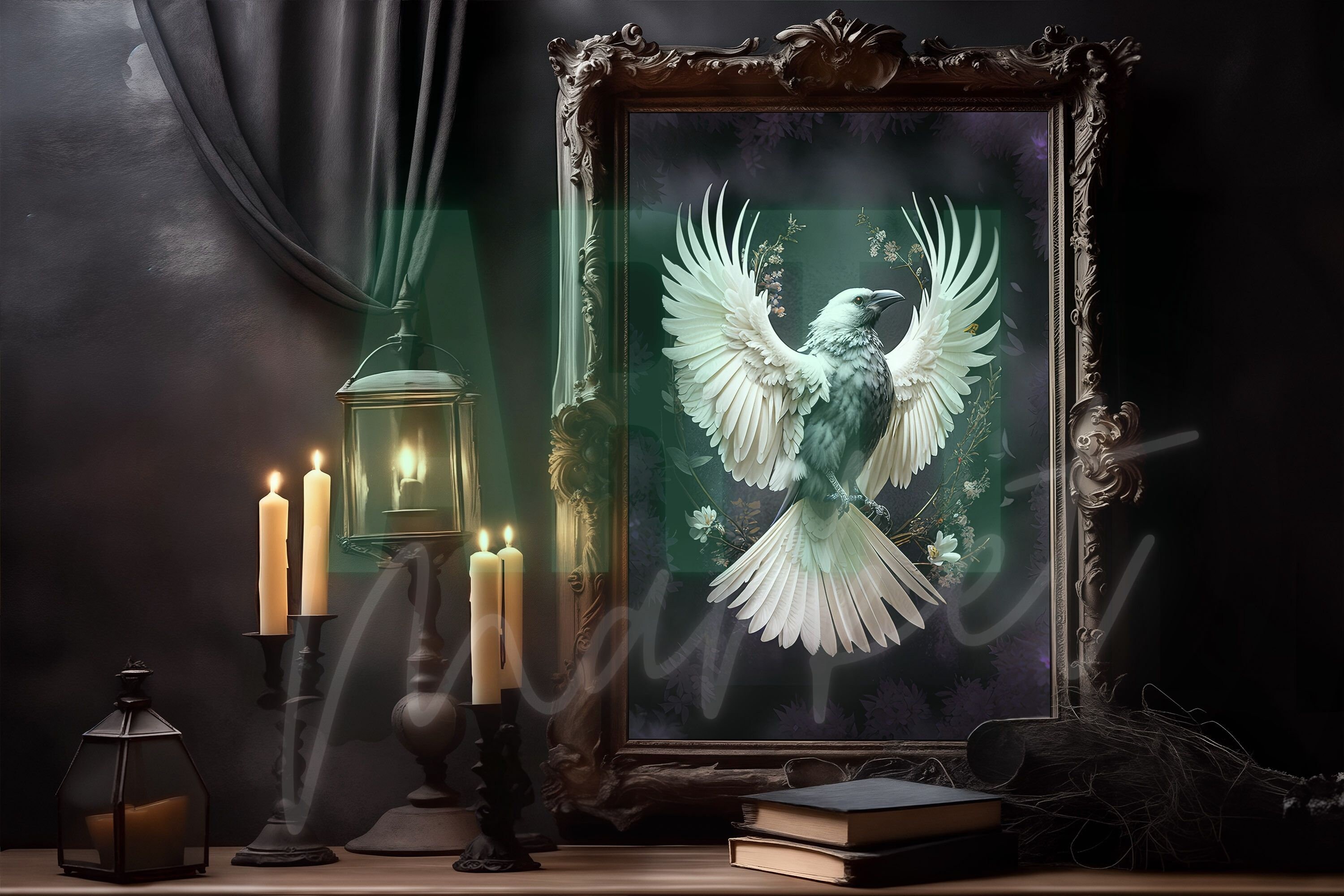 Dark Gothic Frame PSD Mockups, Vintage Frame Mockup Pack, Dark Academia ...