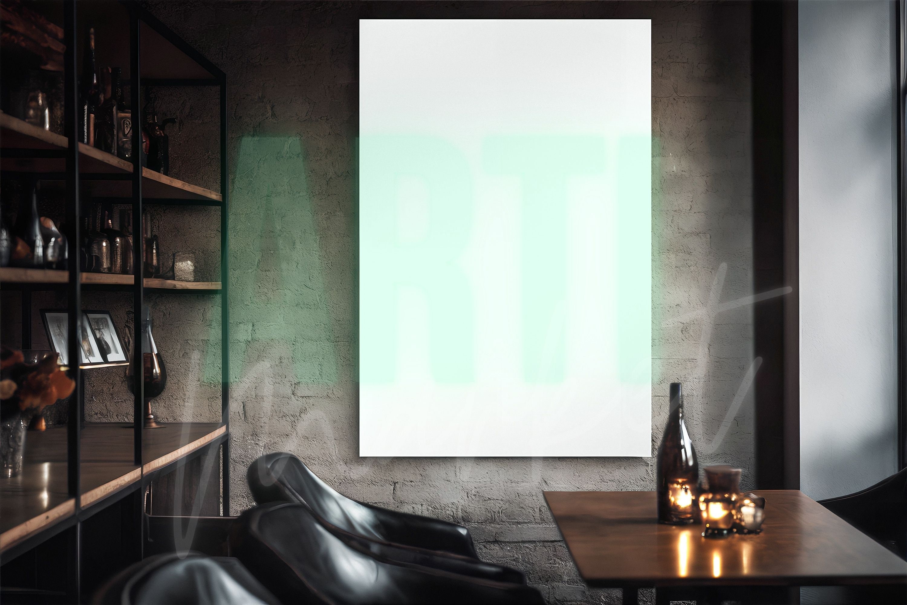Loft Interior Poster Mockup, Poster Mockup Bundle, Bar Interior Wall ...