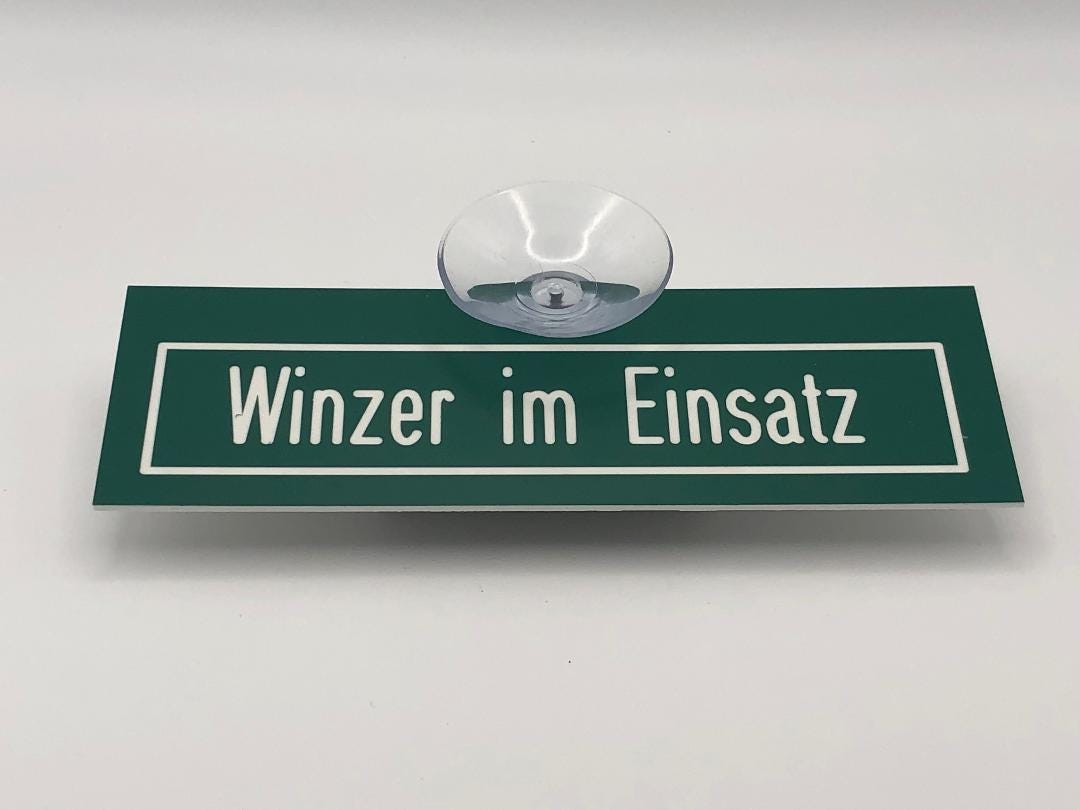 Winegrower in Action, Car Sign With Suction Cup, Plastic Sign, - Etsy