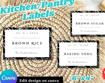 Printable Kitchen Labels, Pantry Label Template, Modern Minimalist ...