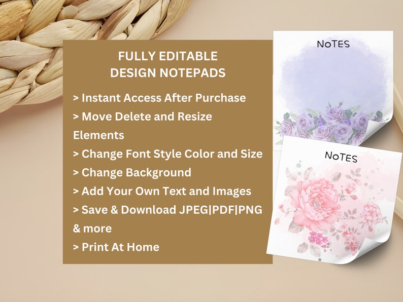 Editable Note Paper, PDF, Pretty Printable Notes. Stationary. Writing ...