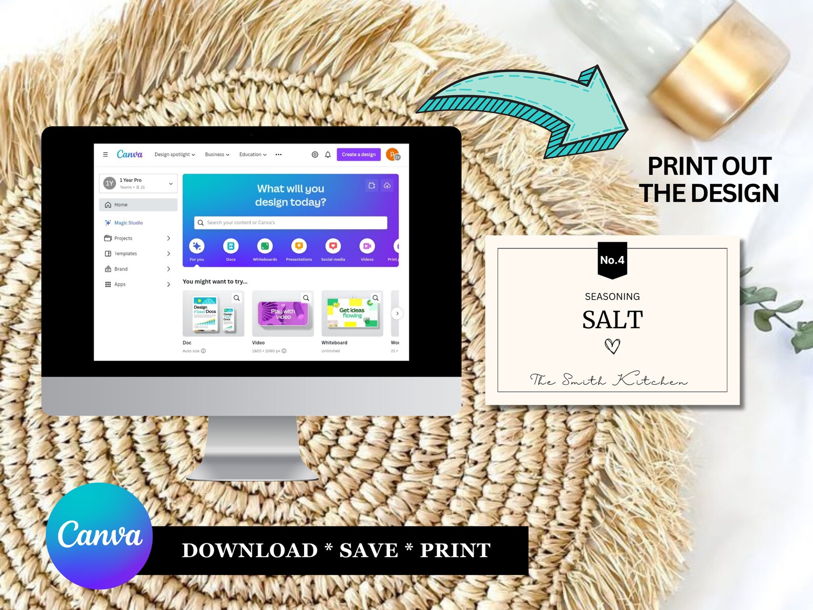 Printable Kitchen Labels, Pantry Label Template, Modern Minimalist ...