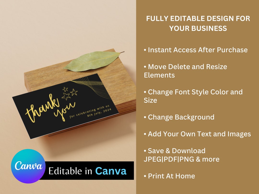 DIY Marketing Cards Template, Editable, Multicolor, Thank You for Order ...