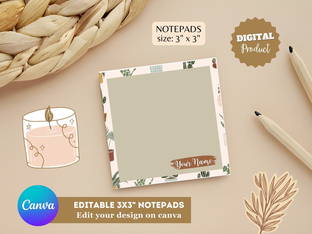 Editable Note Pad, Pretty Printable Notes. Stationary. Writing Paper ...
