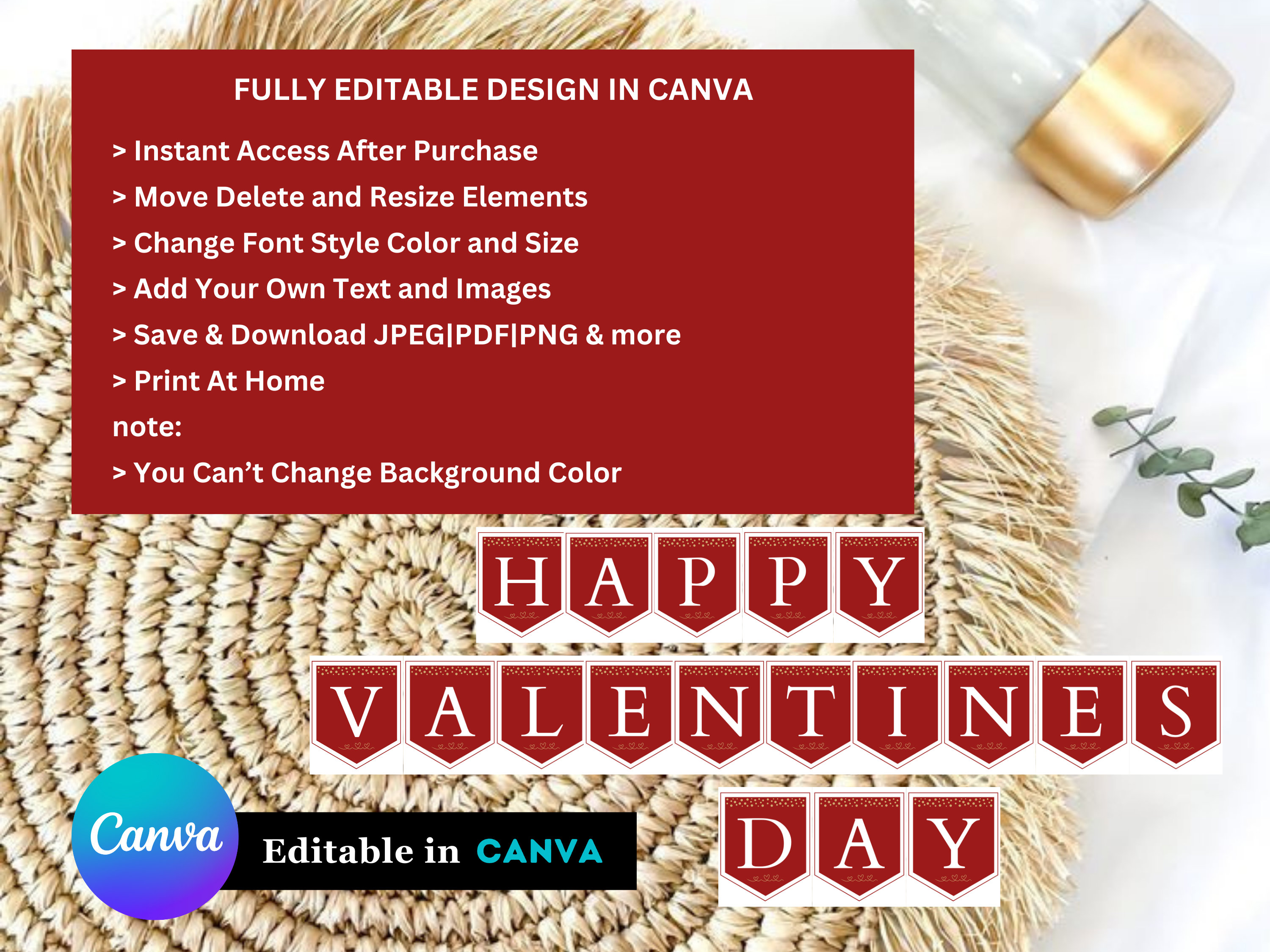 Happy Valentines Day Banner, Printable Photo Prop Banner, Valentines ...