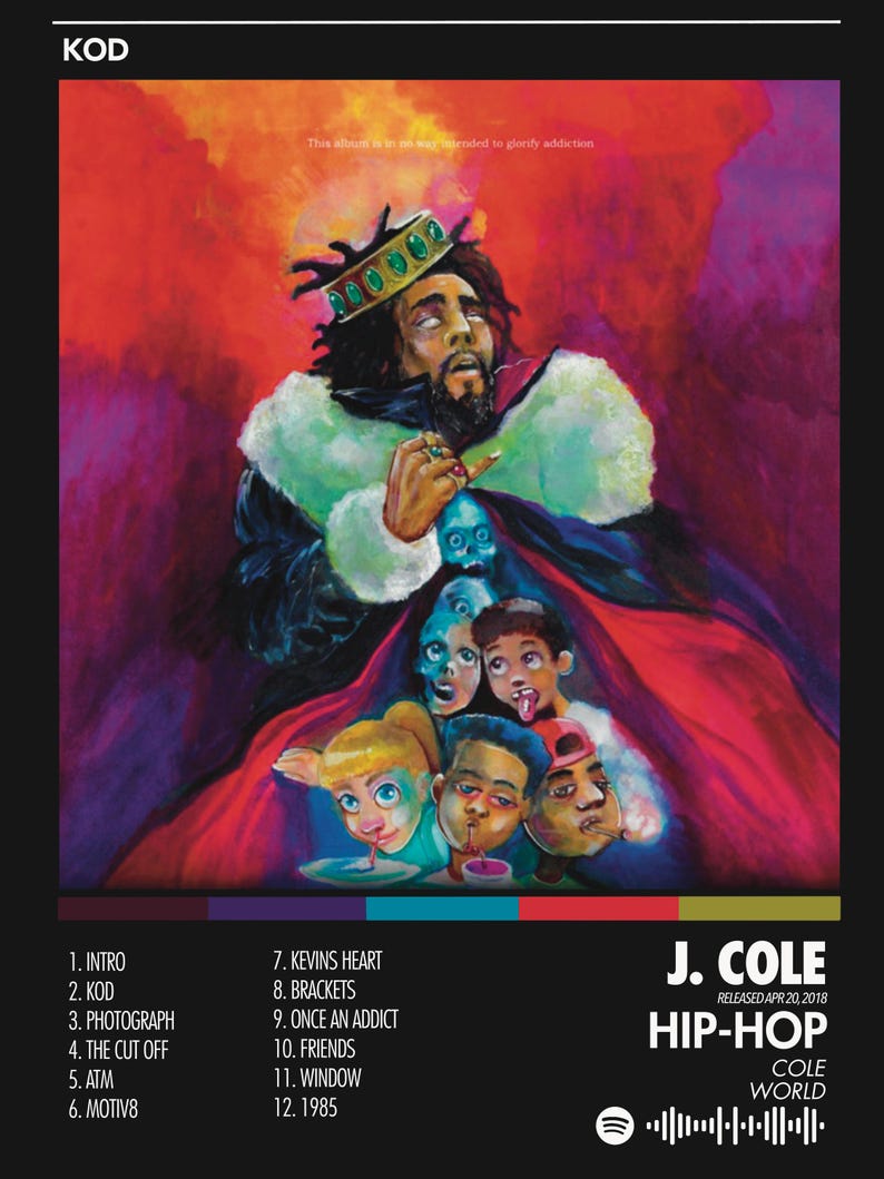 J.cole - KOD - Album Poster - Digital Download - Poster Download - Wall ...