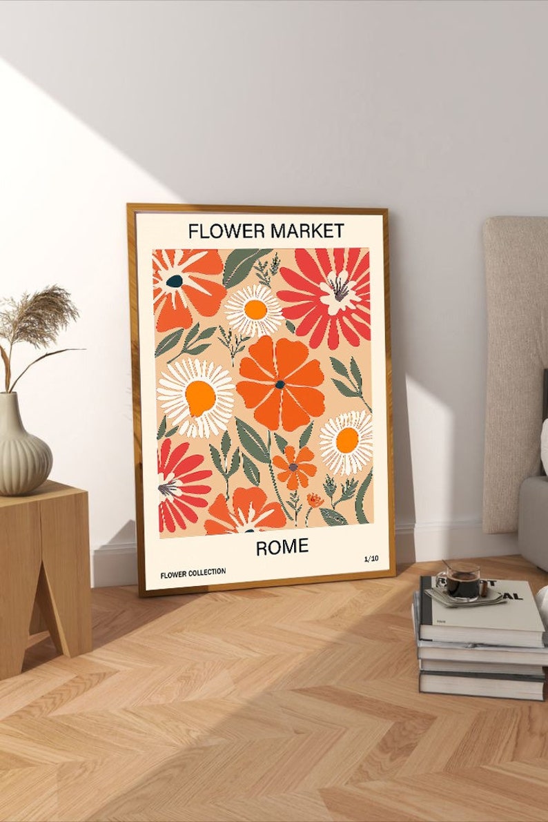 Colorful Bright Affordable Poster Vibrant Floral Lively Poster Elegant ...