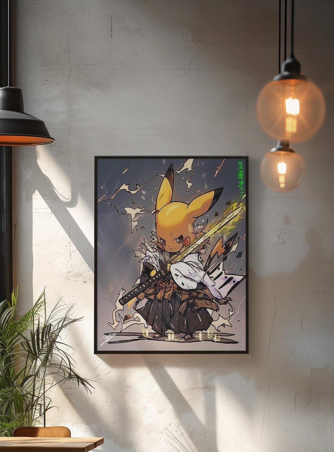 Pikachu Samurai Poster, Cute Pokemon Print,high Quality Anime Art ...