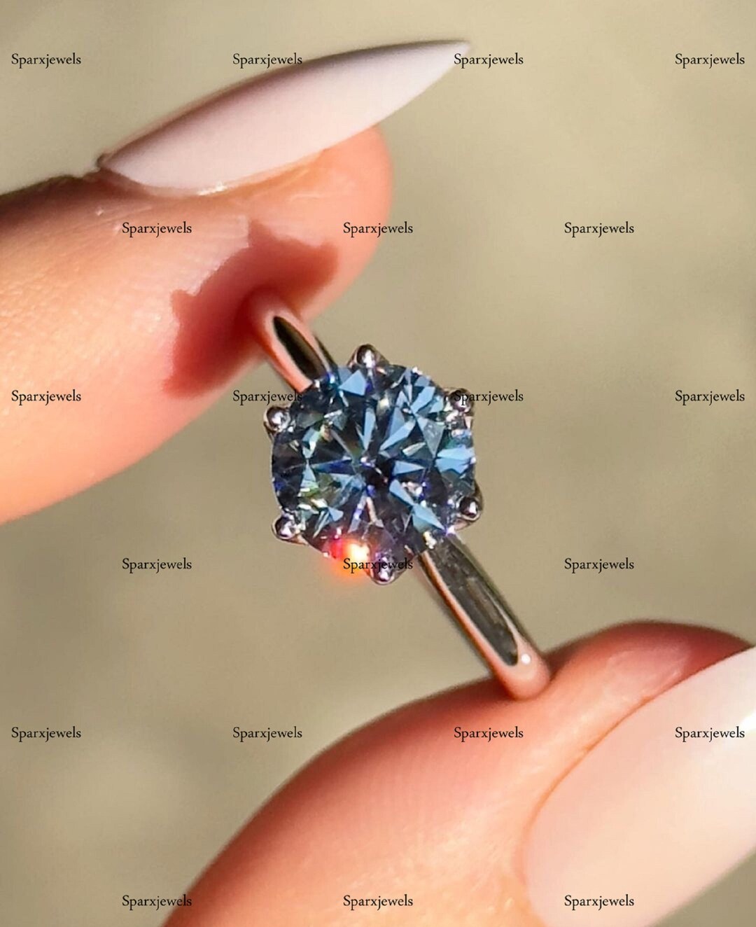 Royal Blue Moissanite Ring Solitaire Moissanite Wedding Ring - Etsy