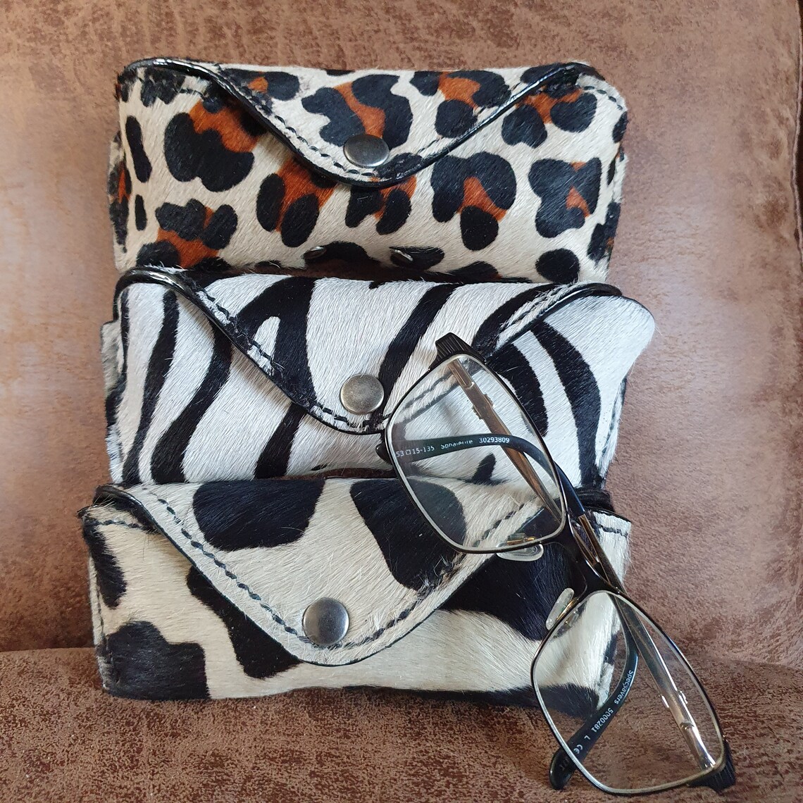 Leather Animal Print Glasses Case - Etsy