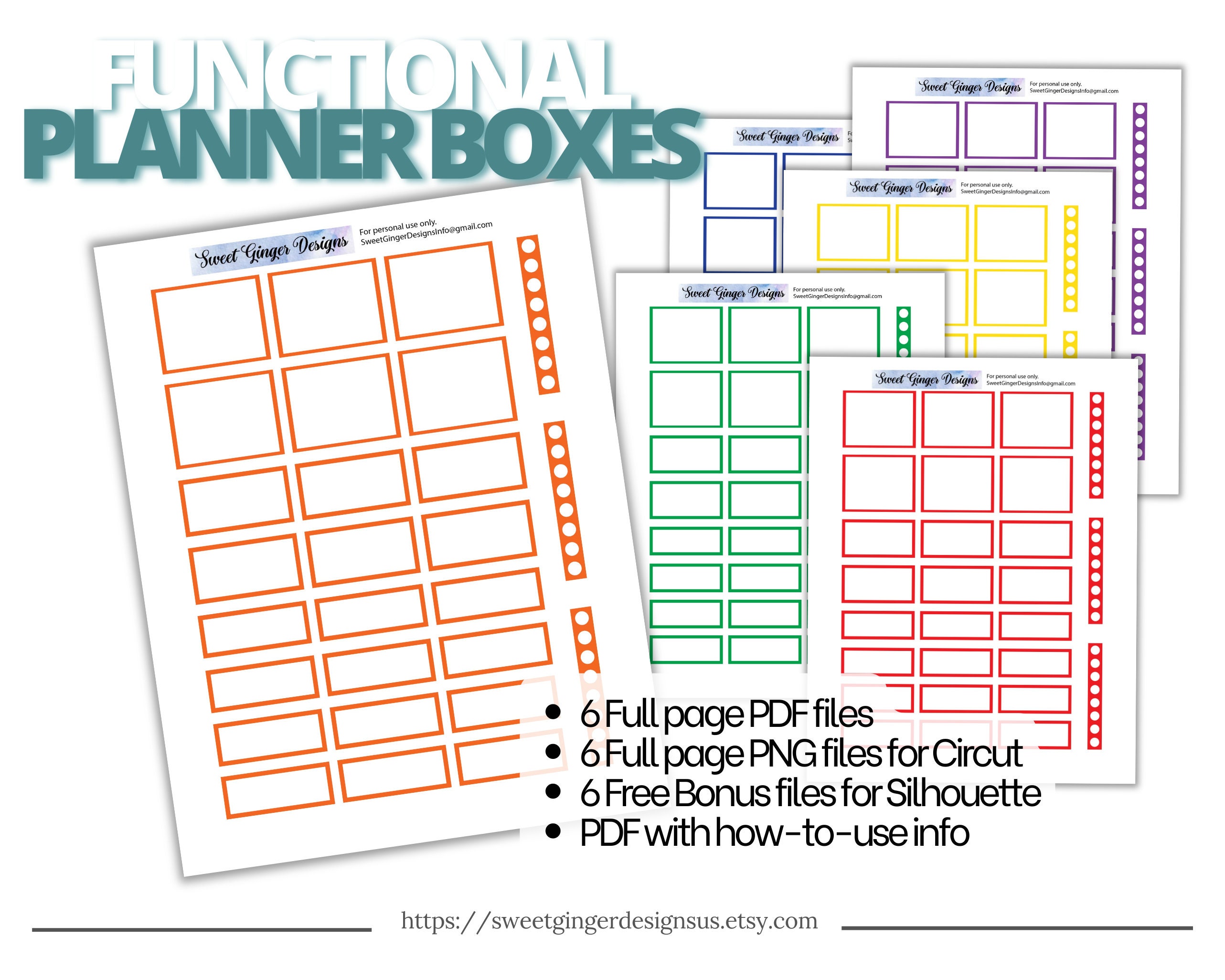Functional Planner Boxes, Multiple Sizes, Bright Colors for ...