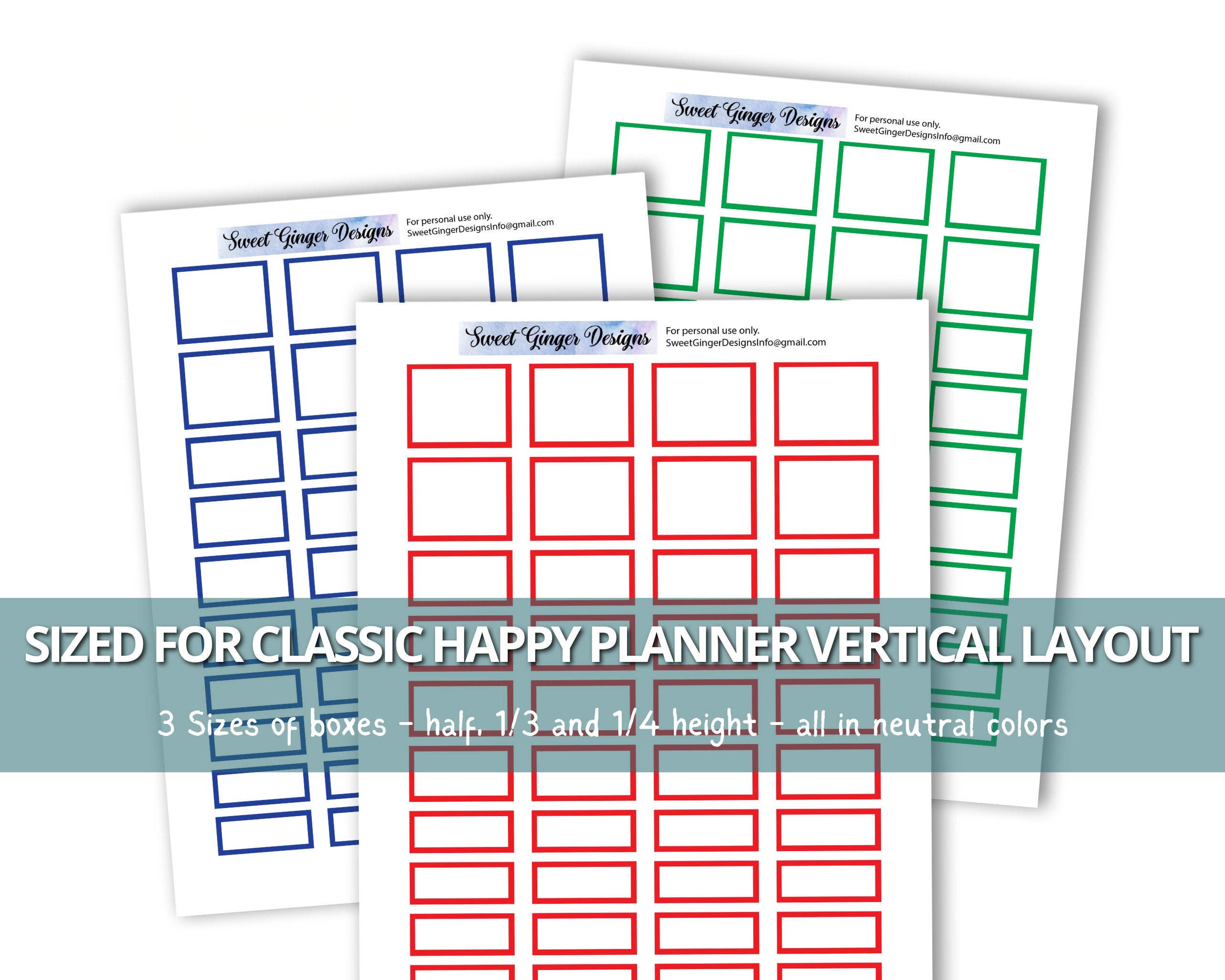Functional Planner Box Stickers for Classic Happy Planner or Other ...