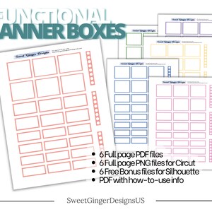 Printable Download of Functional Planner Boxes, Colorful Spa Palette ...