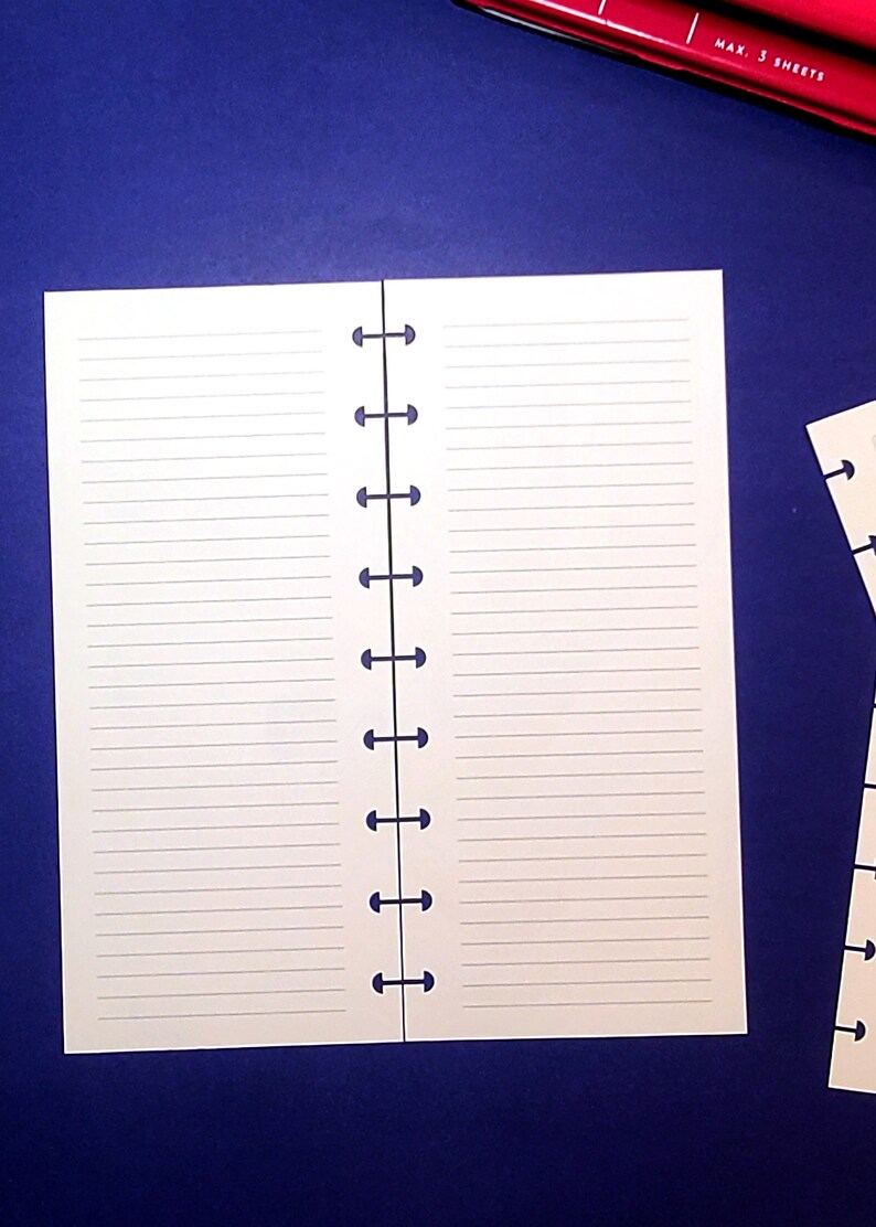 Skinny Classic Size Printable Planner Notes Pages Refill for Lined ...