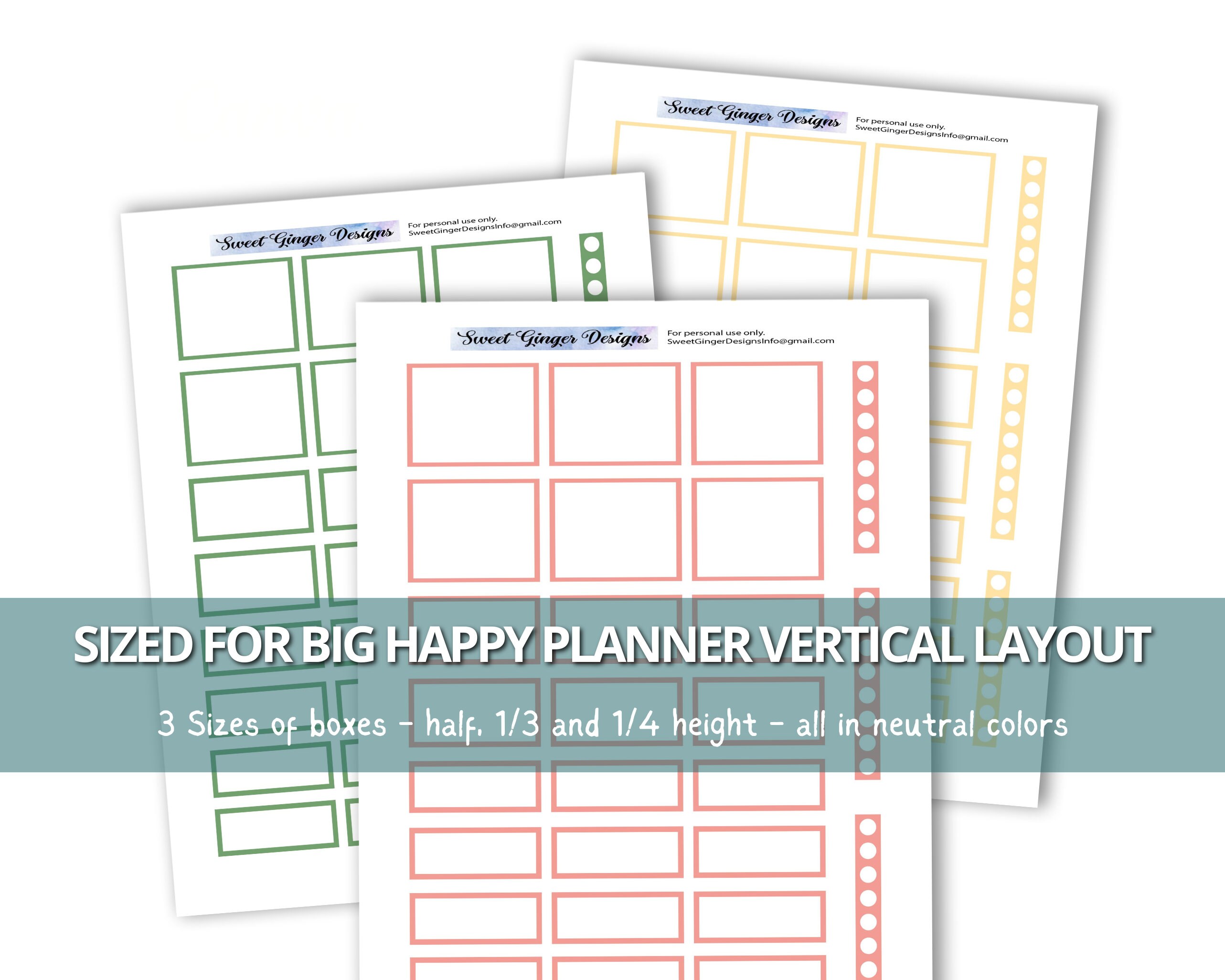 Printable Download of Functional Planner Boxes, Colorful Spa Palette ...