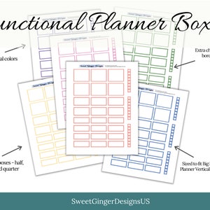 Printable Download of Functional Planner Boxes, Colorful Spa Palette ...