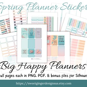 Printable Spring Planner Stickers With Functional and Decorative ...