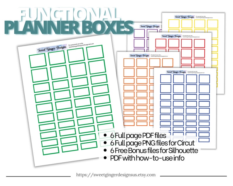 Functional Planner Box Stickers for Classic Happy Planner or Other ...