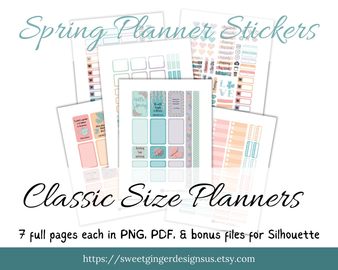 Printable Spring Planner Stickers With Functional and Decorative ...