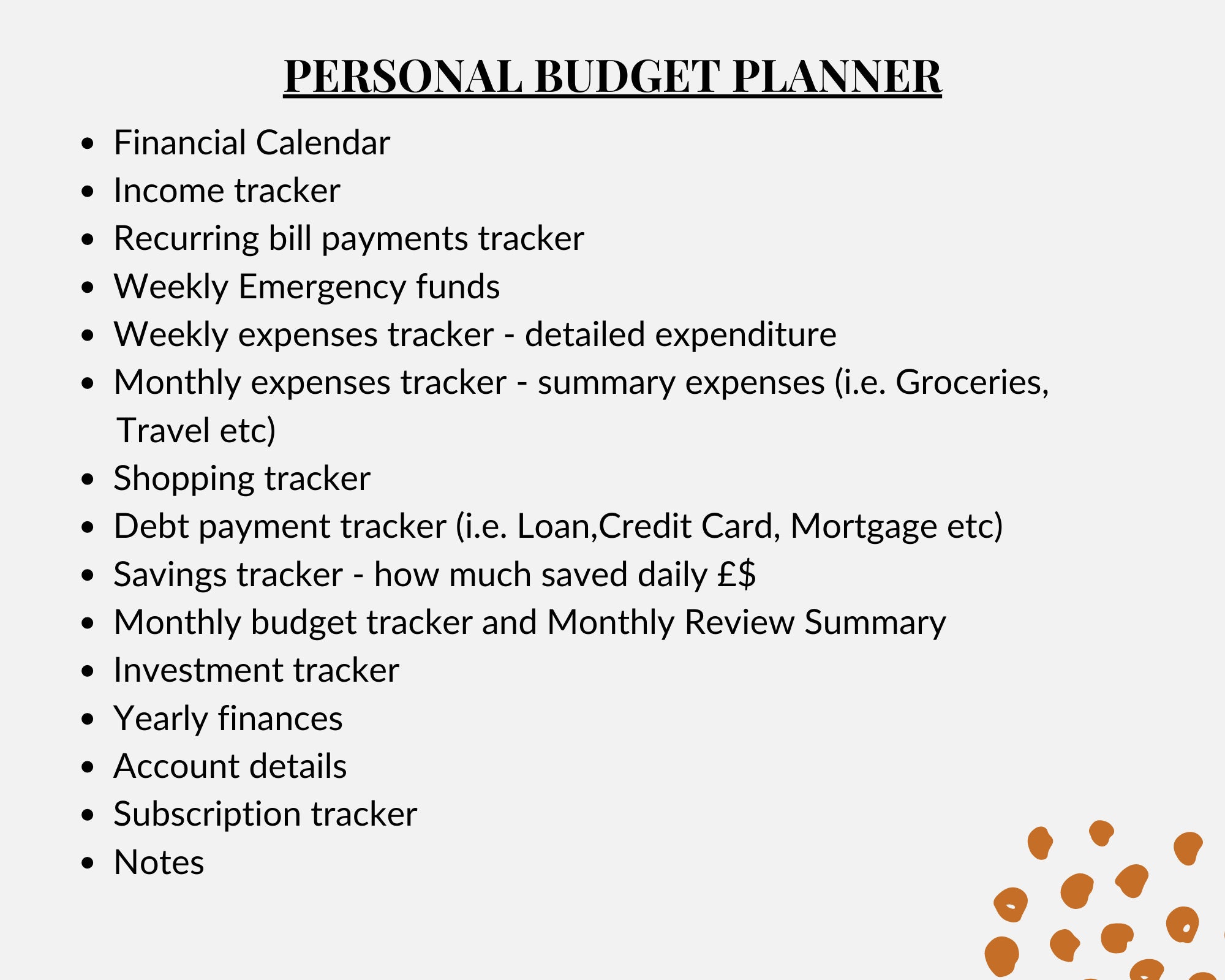 Printable Personal Budget Planner| Finance Planner| Expense and Income ...