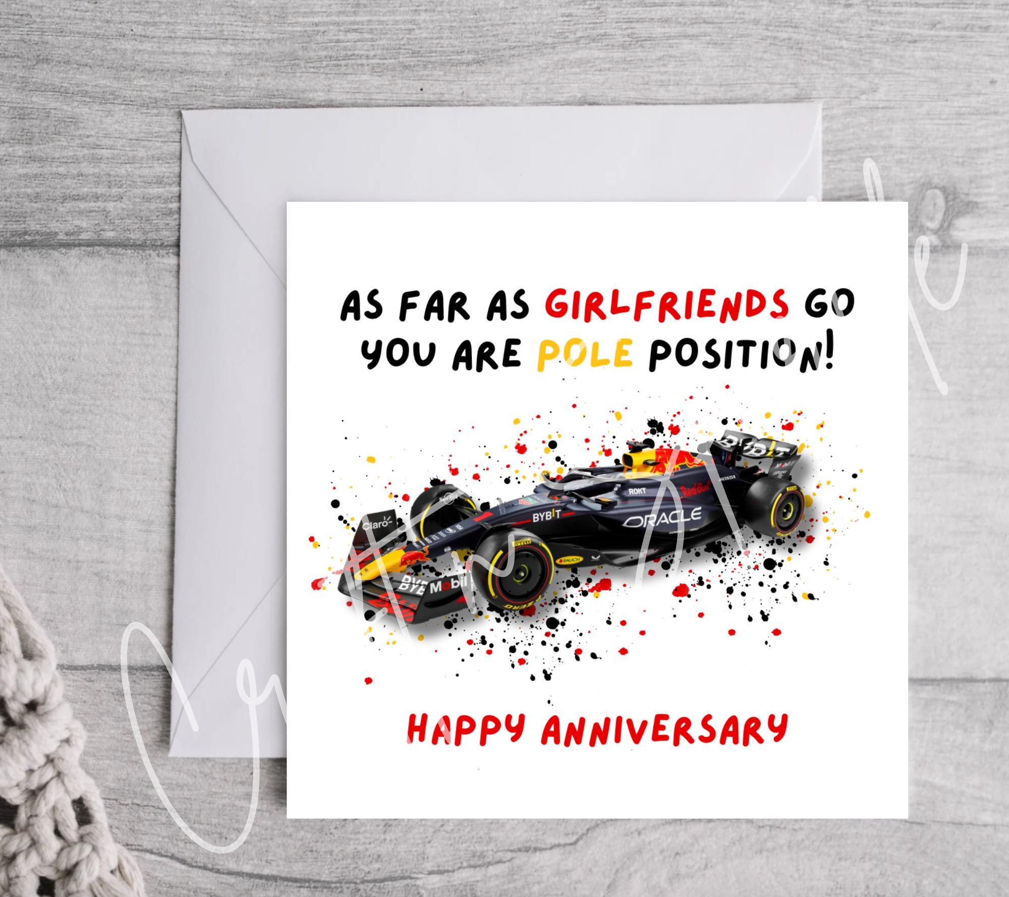 Formula 1 Card | F1 Card | Racing Car | Red Bull | Personalised Card ...