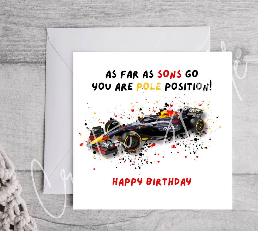 Formula 1 Card | F1 Card | Racing Car | Red Bull | Personalised Card ...