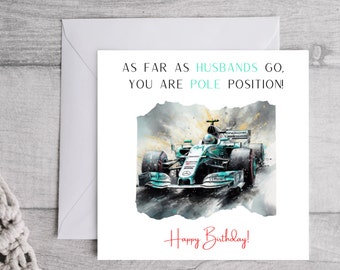 Happy Birthday Card, Card for Him, Card for Her, Formula 1 Card, F1 ...