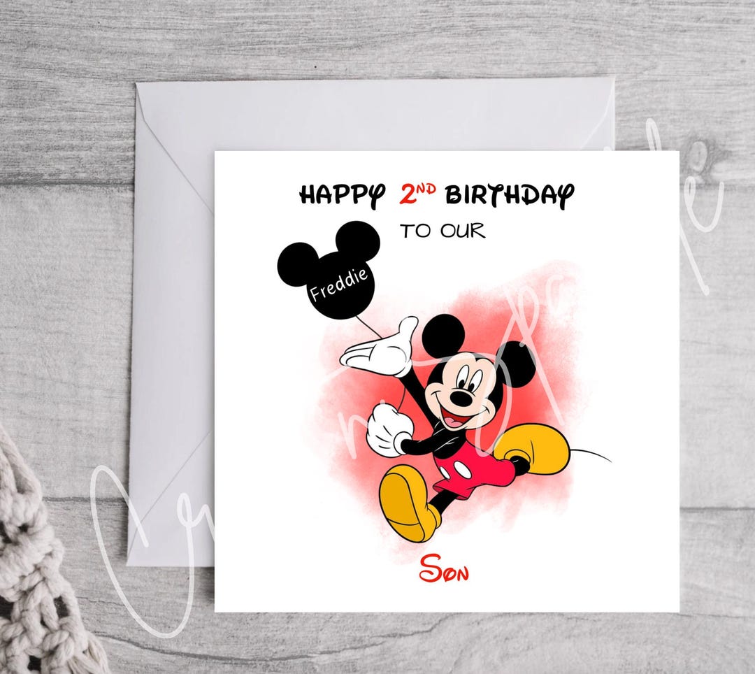 Mickey Mouse Birthday Card | Disney | Age Card | Family | Happy ...