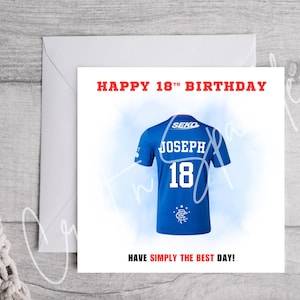 Rangers Birthday Card | Football Card | Personalised Card ...