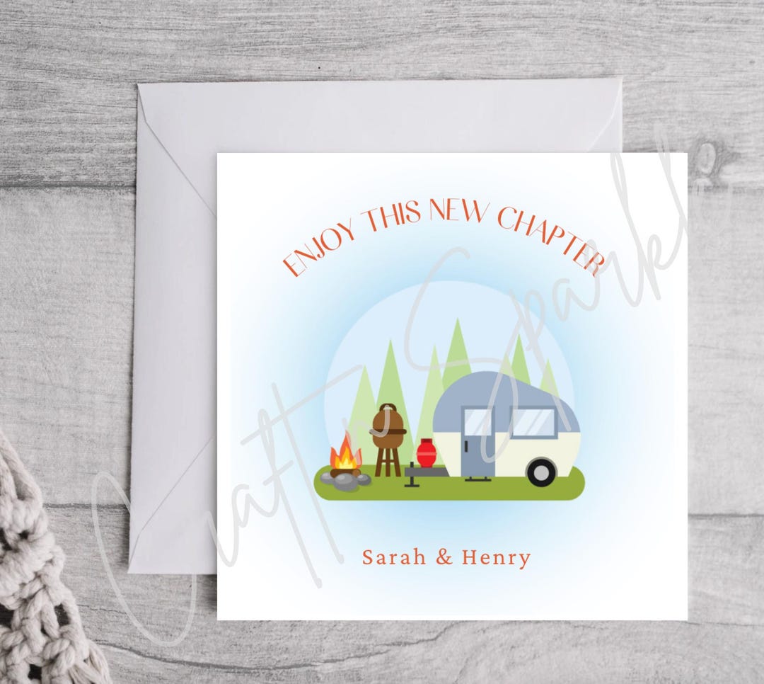 Caravan Card Happy Campers New Adventures Card Birthday Card ...