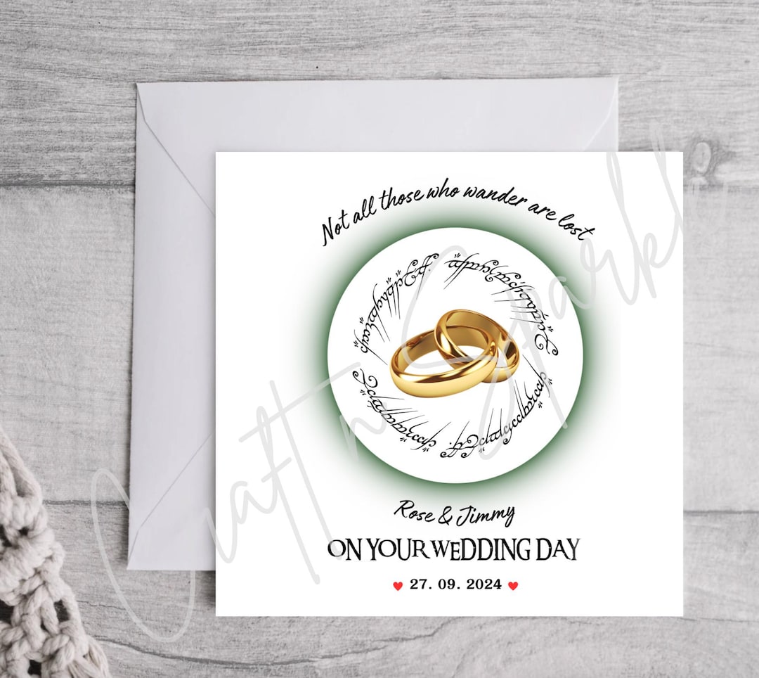 Personalised Lord of the Rings Card | New Mr & Mrs | Wedding Card ...