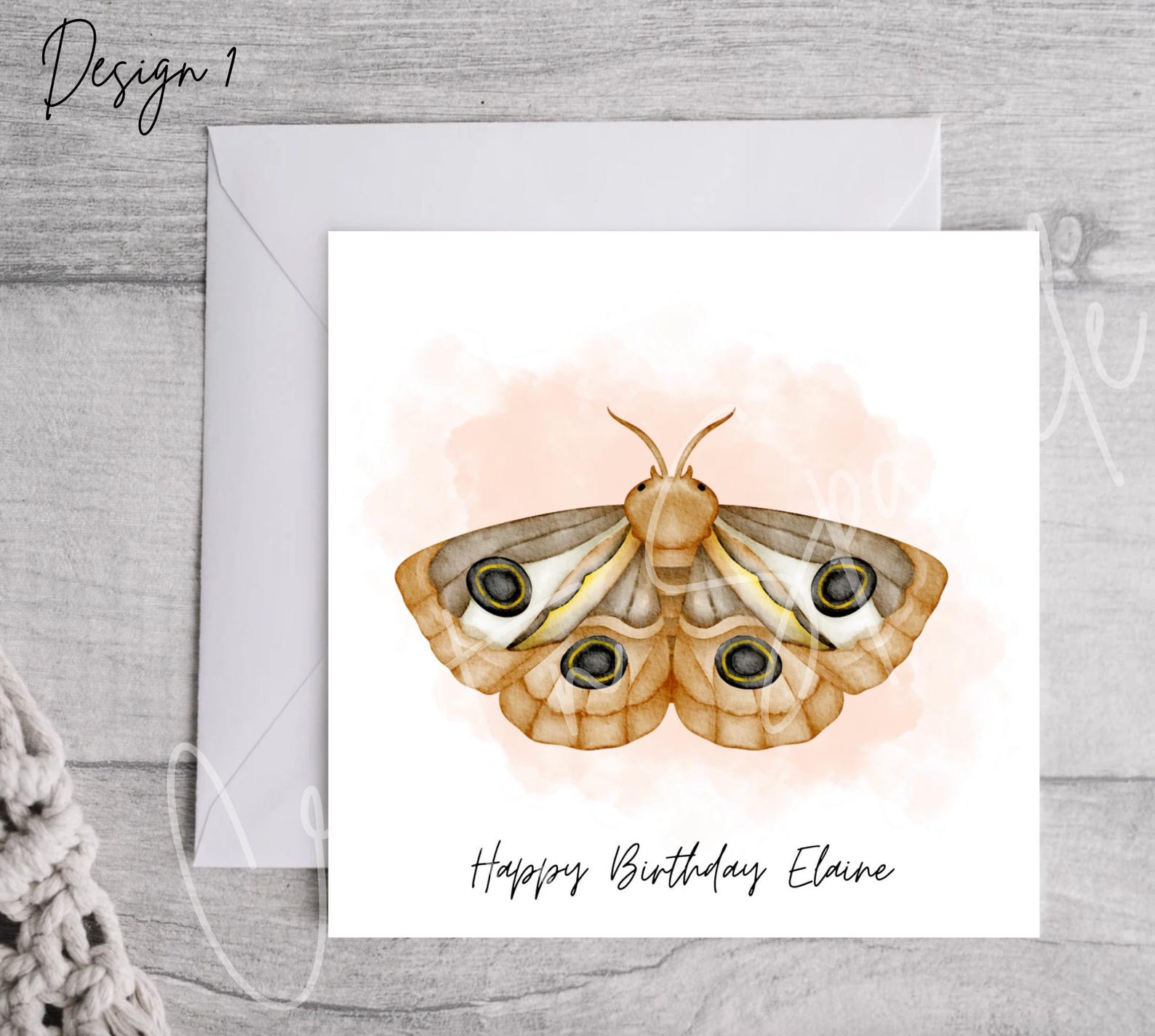 Moth Card Butterfly Card Happy Birthday Card Card for Him Card for Her ...