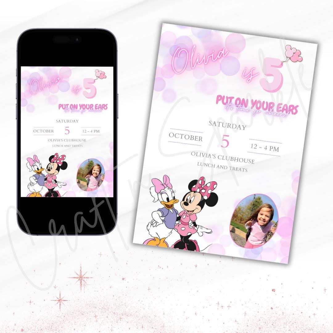 Editable Disney Birthday Invitation | Minnie Mouse & Daisy Duck Party ...